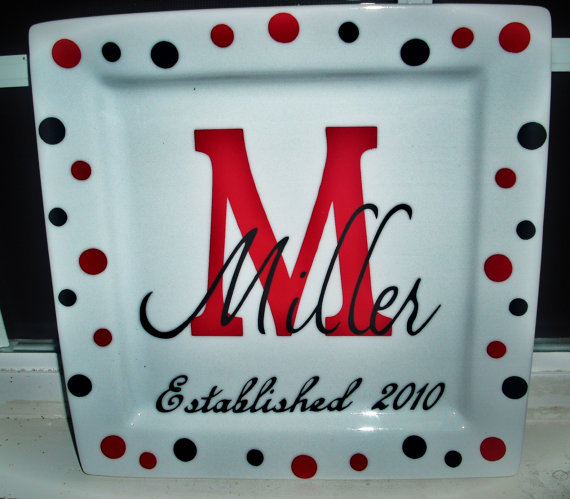 Personalized Keepsake Wedding Plates.great Bridal Gift. on Luulla